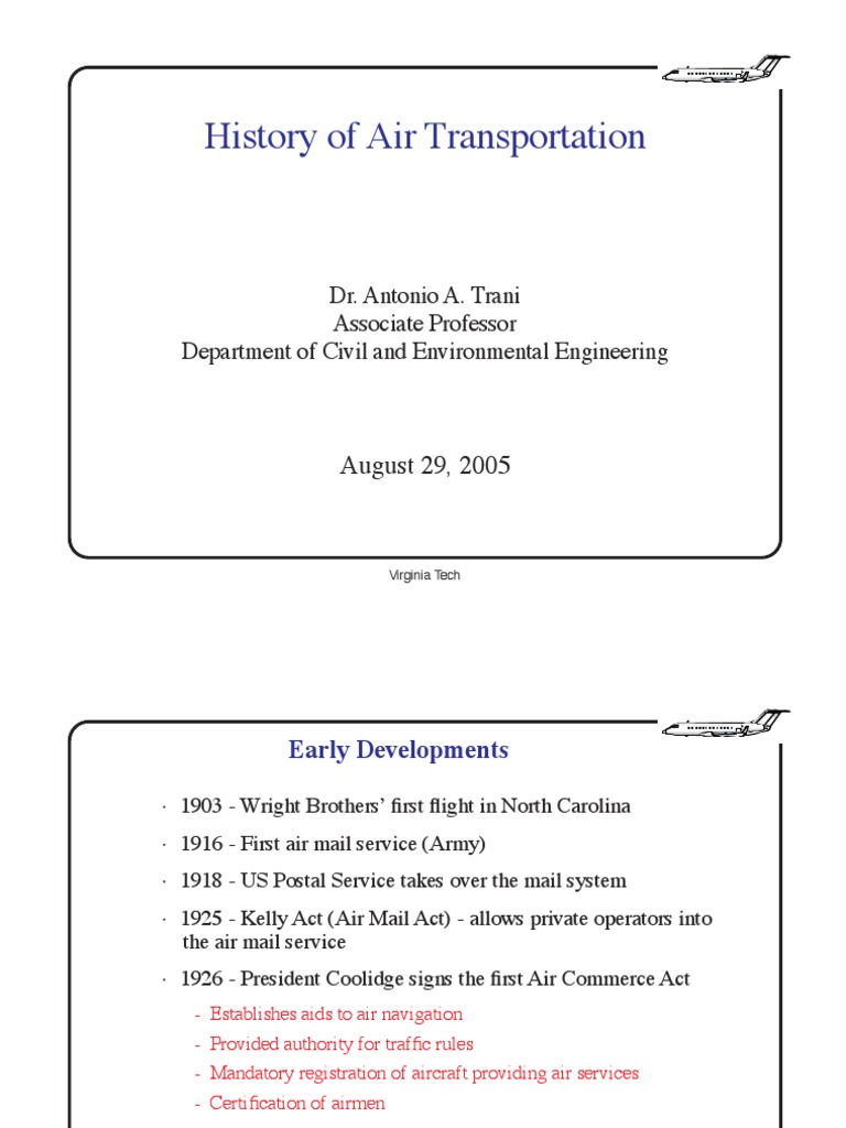 Air Transportation History PDF | PDF | United States Government Role In ...