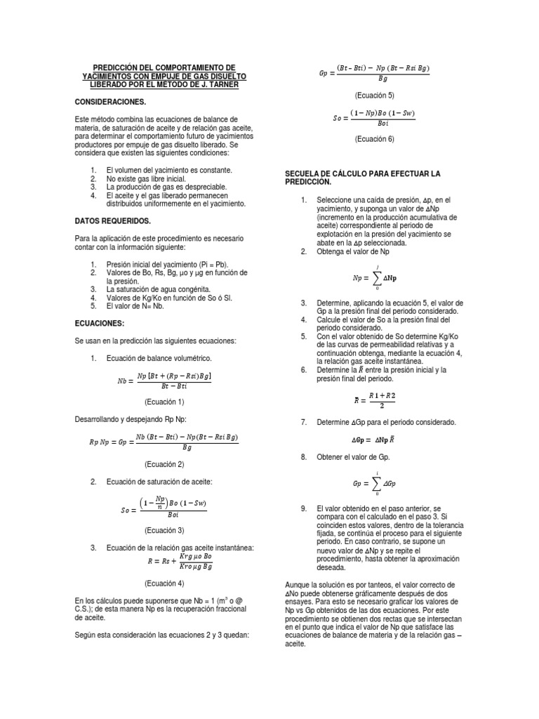 Metodo de Tarner | PDF | Gases | Petróleo