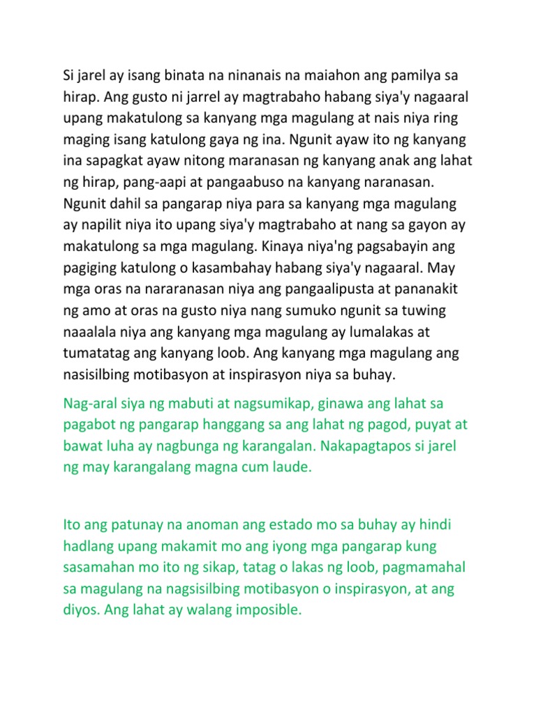 Filipino (Buod Script) | PDF