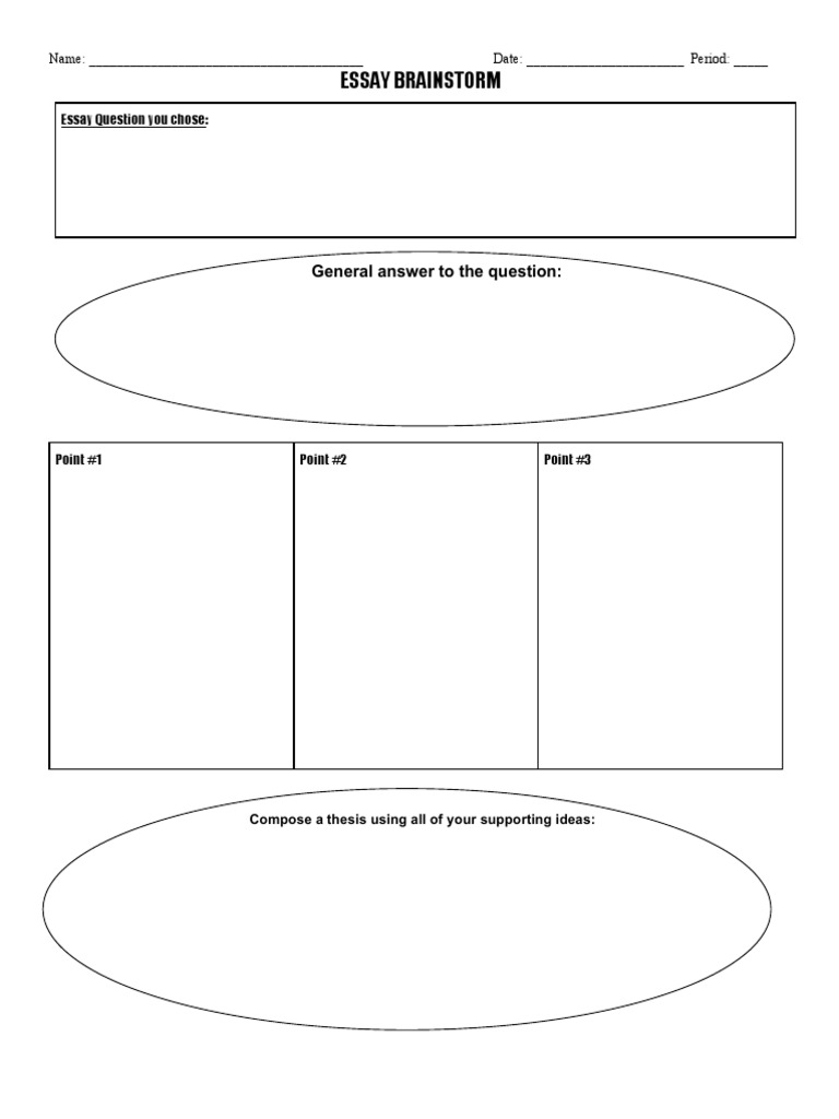 Essay Brainstorming Template | PDF