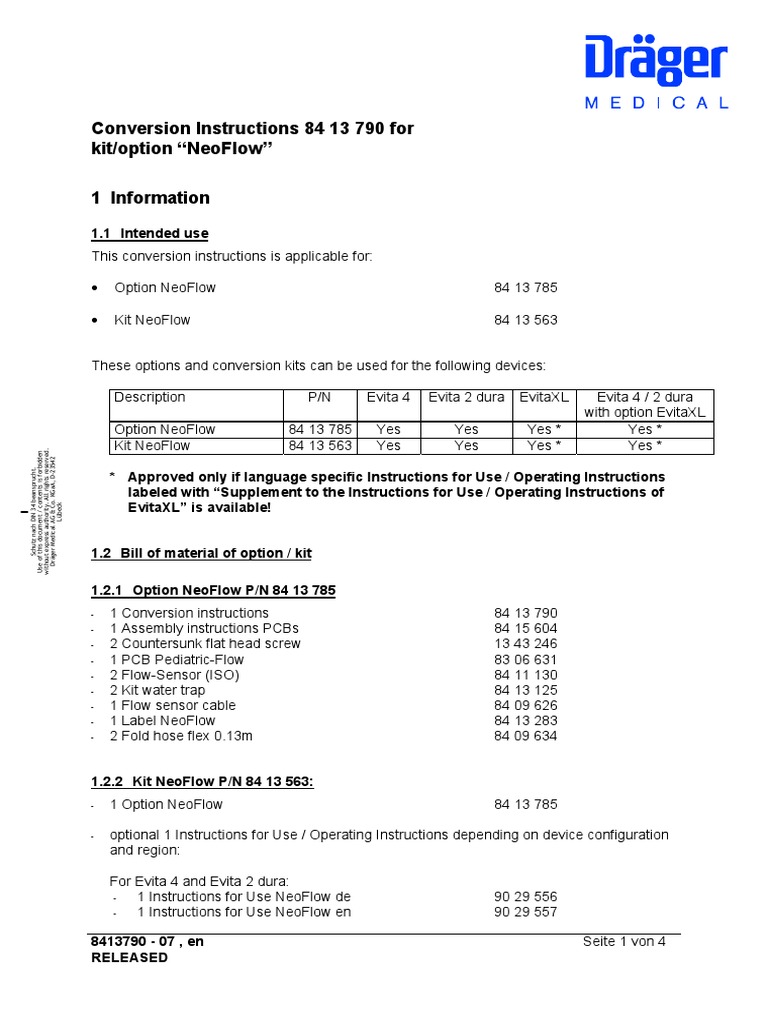 Conversion Instructions 84 13 790 For Kit/Option "Neoflow" 1 ...