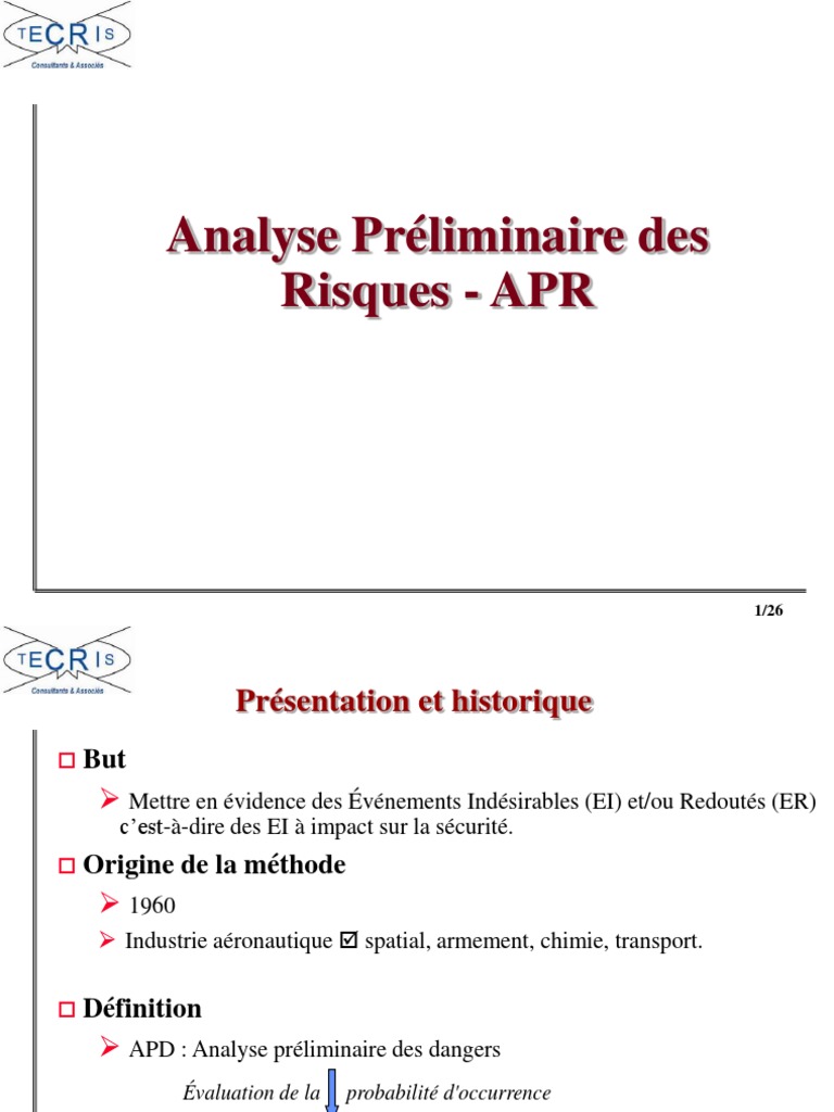 Analyse Préliminaire des Risques : Méthodologie et Applications | PDF | Risque | Électricité