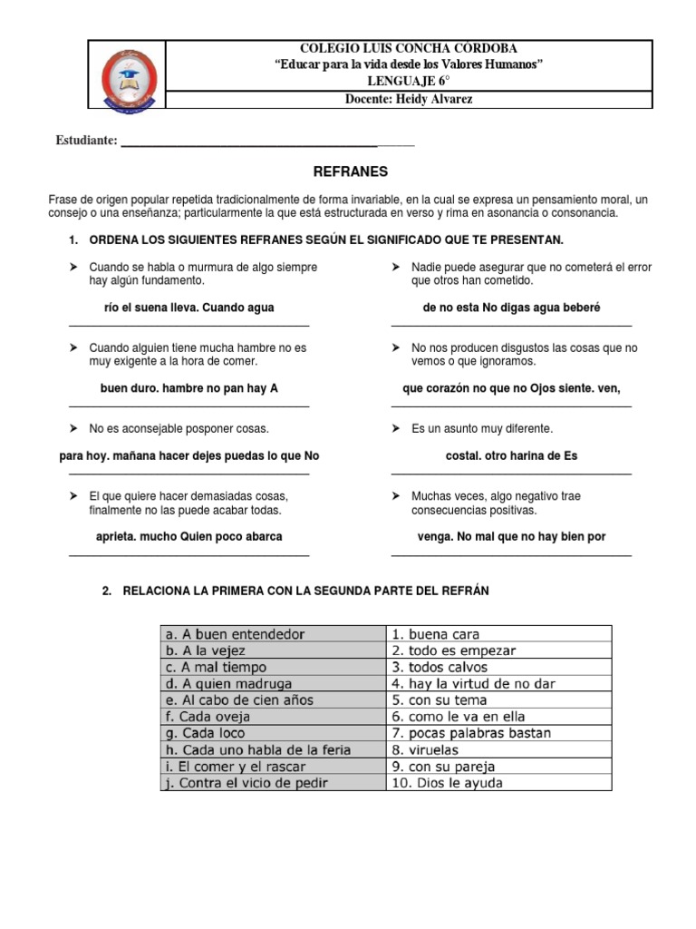 Guia Refranes | PDF | Enigma | Rima