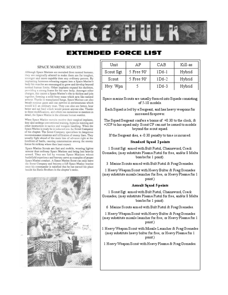 Space Marine Scouts in Space Hulk | PDF