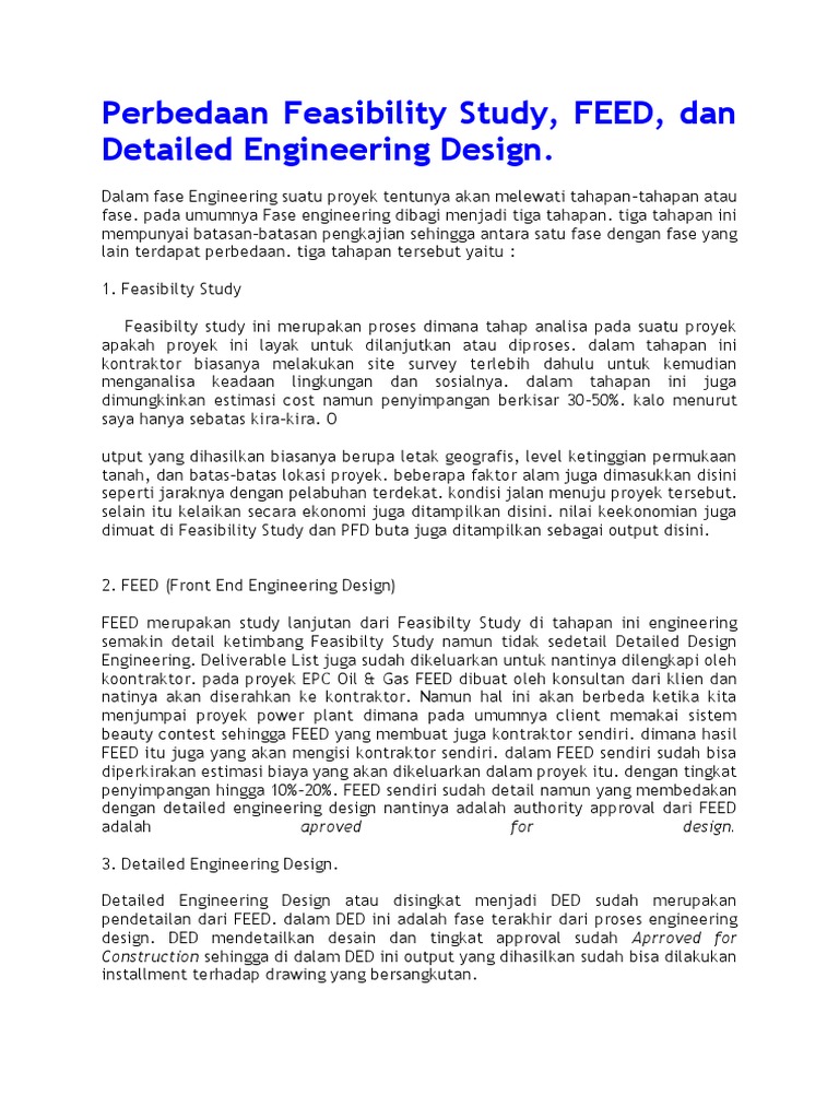 FS, FEED Dan DED | PDF