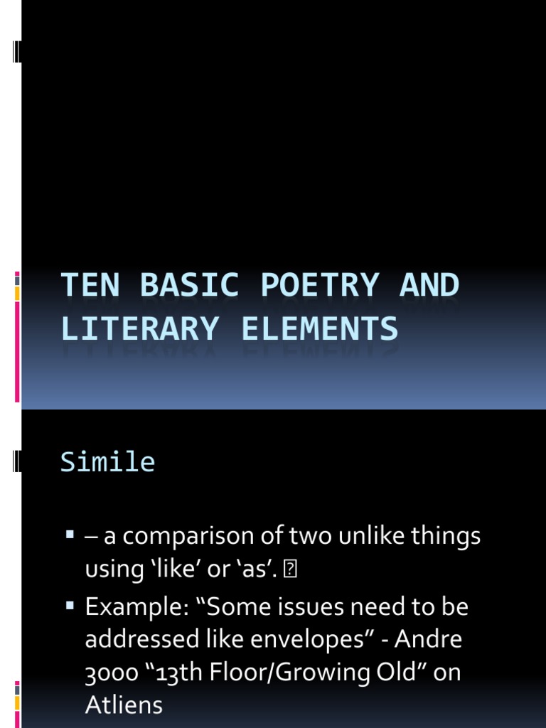 Ten Basic Poetry and Literary Elements | PDF | Art | Classics