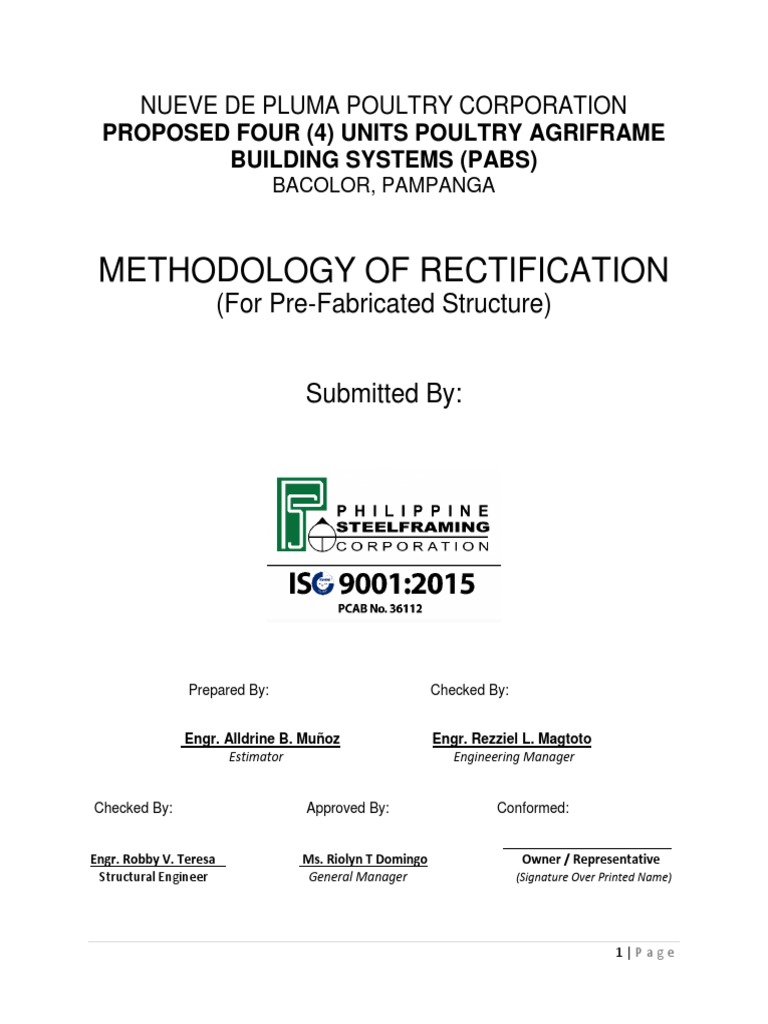 Steel Column Rectification Methodology | PDF | Column | Building ...