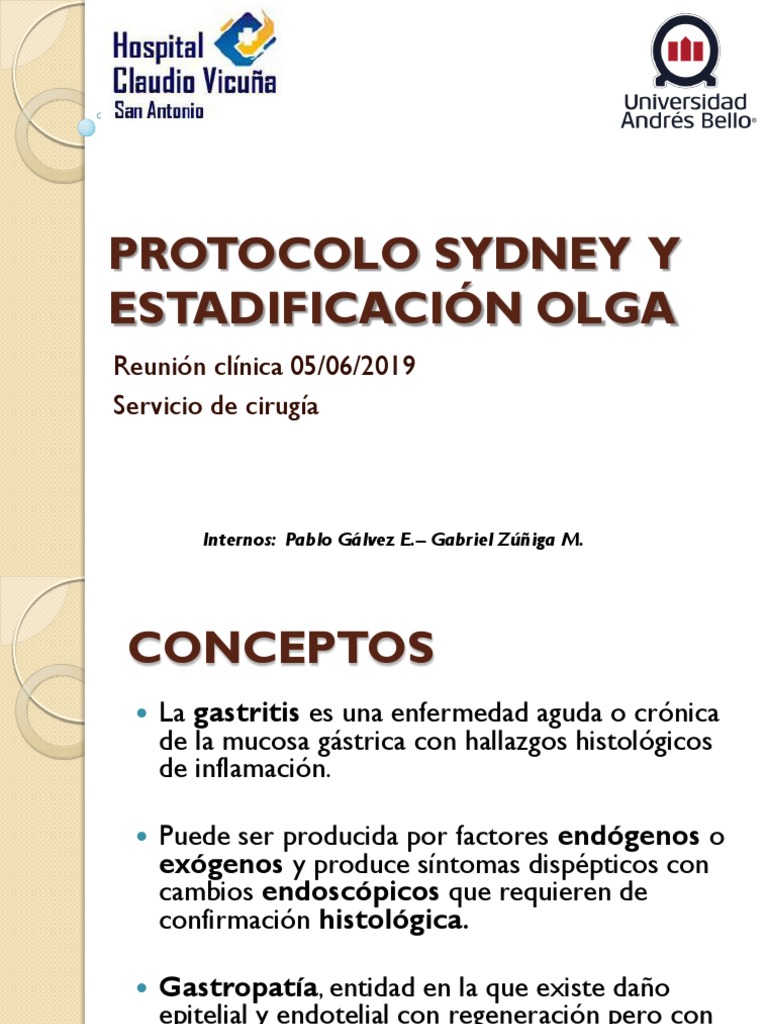 Protocolo Sydney y Estadificacion Olga | Cáncer | Atrofia