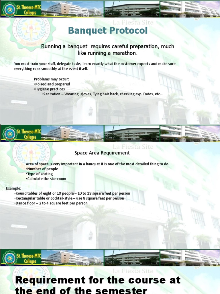 Banquet Protocol: Running A Banquet Requires Careful Preparation, Much ...