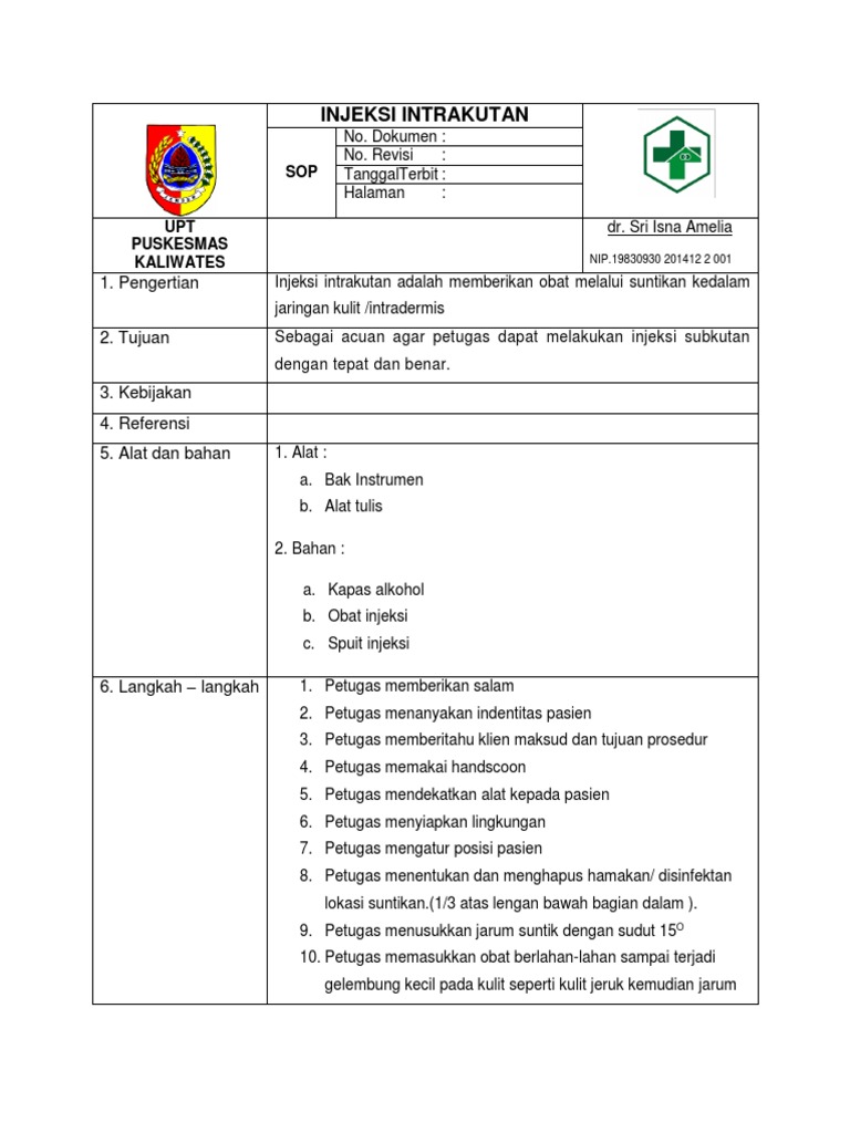Sop Injeksi Subkutan | PDF