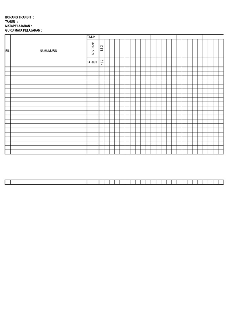 Borang Transit PBD Kosong | PDF