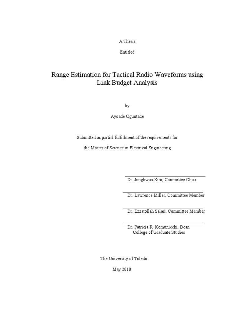 Oguntade Ayoade Range Estimation For Tactical Radio Waveforms Using ...
