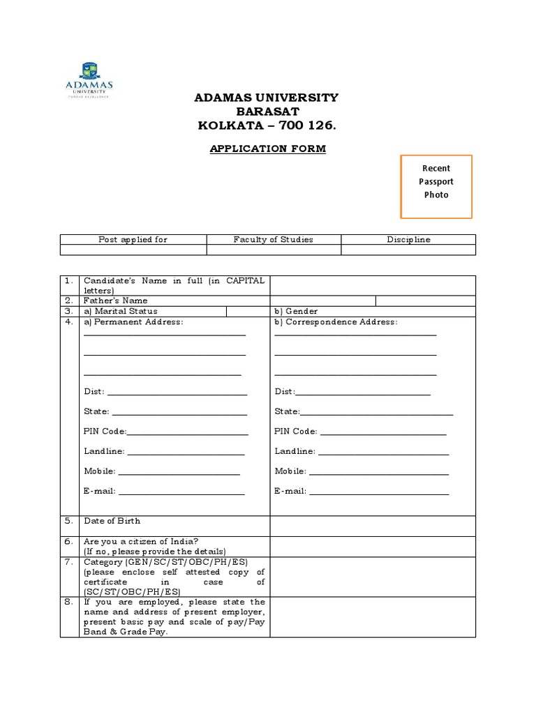 Teacher Application Format | PDF