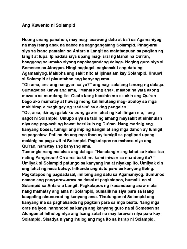 Ang Kuwento Ni Solampid | PDF
