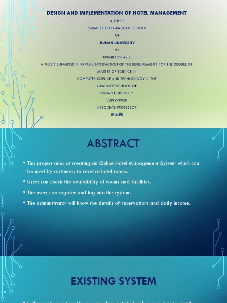 Design and Implementation of Hotel Management System | PDF | Web Server | Internet & Web