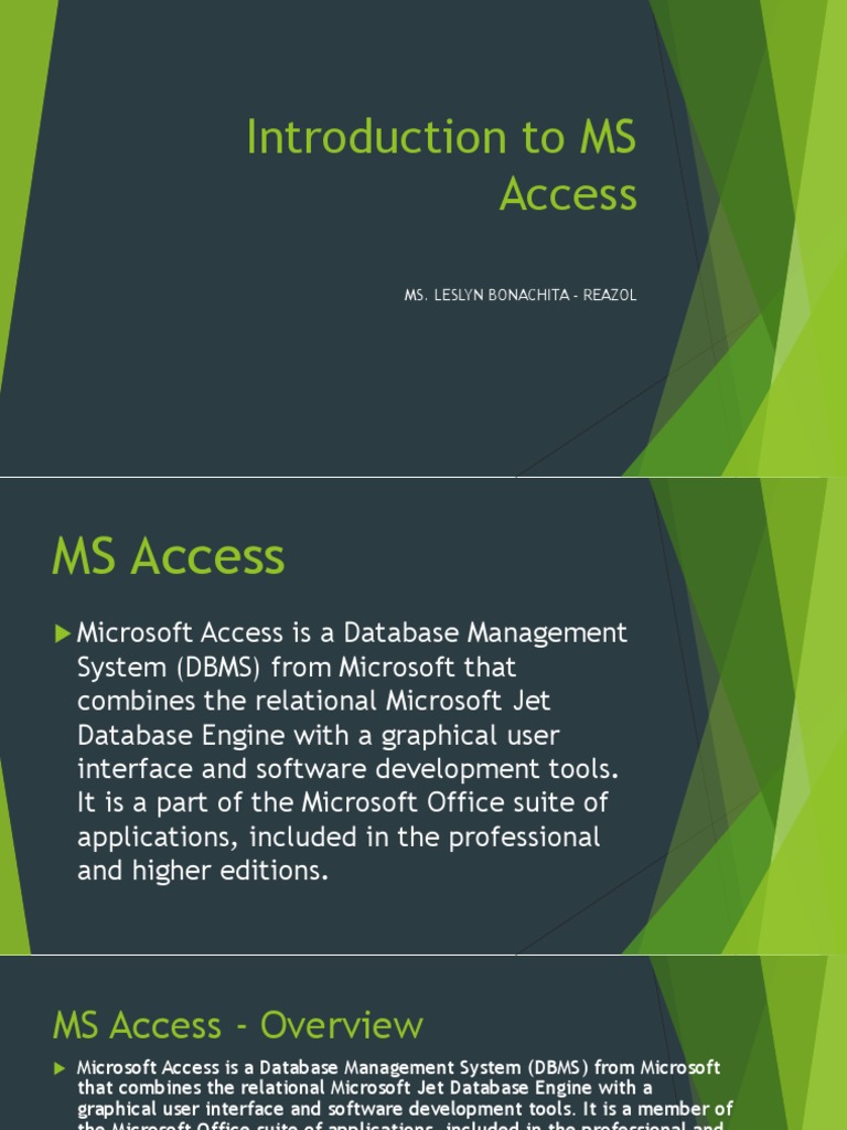 Introduction To MS Access Without Answers | PDF | Microsoft Access | Relational Database