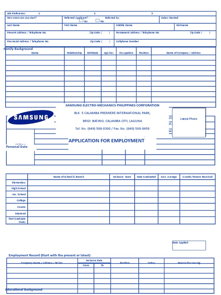 Application Form SEMPHIL | PDF | Computing | Business
