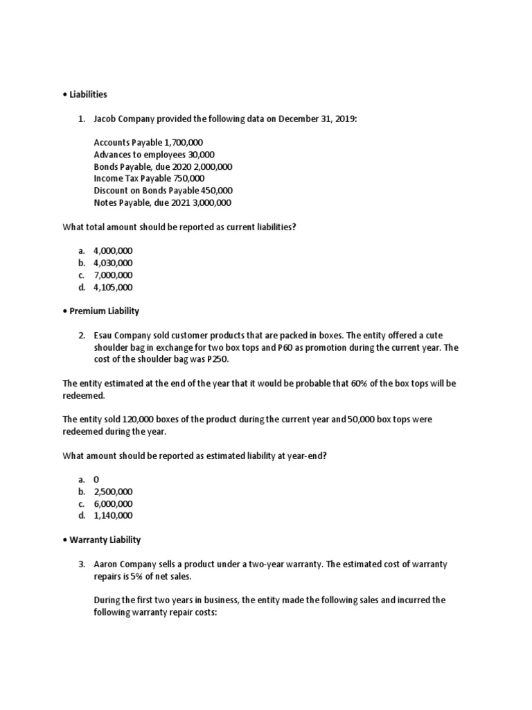 Current Liabilities and Financial Obligations | PDF | Bonds (Finance ...