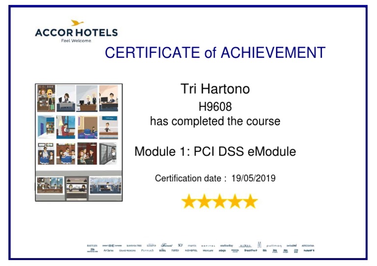 Certificate of Achievement - Module 1 - PCI DSS EModule | PDF