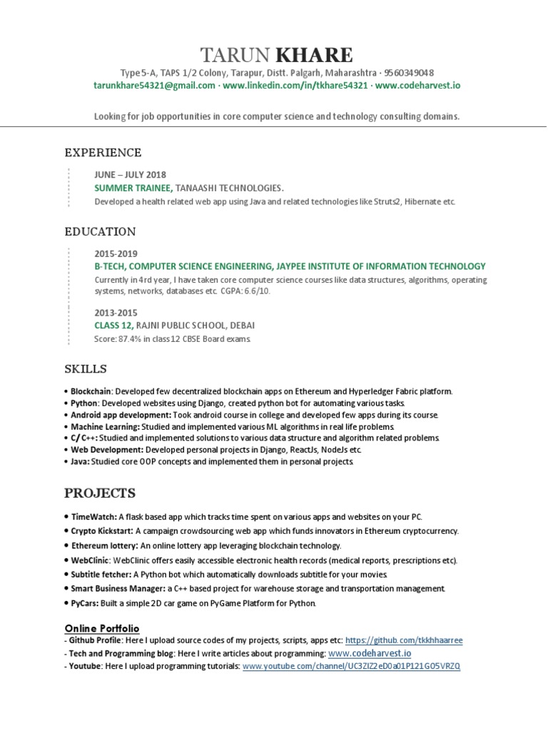 Tarun Resume | PDF | Computer Programming | Python (Programming Language) Tarun Resume | PDF | Computer Programming | Python (Programming Language)