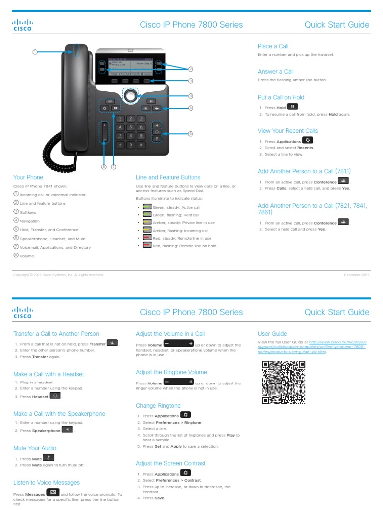 7800 Series QSG PDF | PDF | Telephone | Voicemail
