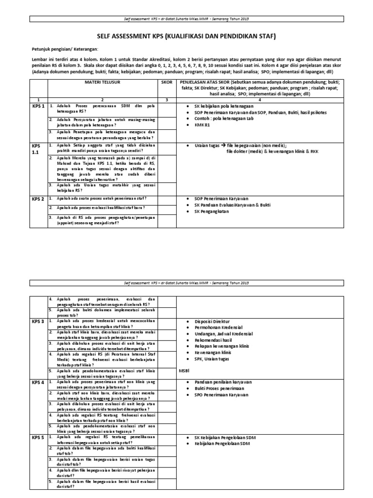 Self Assesment Kps | PDF
