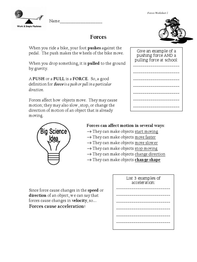 Balanced Unbalanced Worksheet | PDF | Inertia | Force