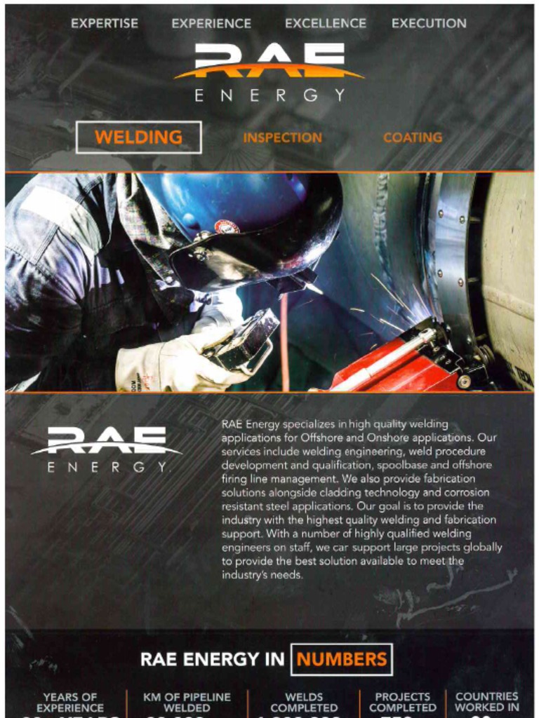 RAE Energy (Welding, Inspection, Coating) | PDF