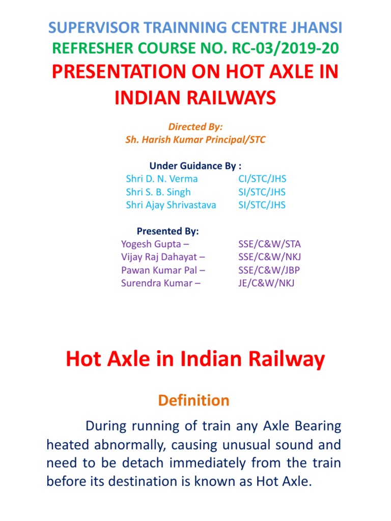Hot Axle Detection in Indian Railways | PDF | Bearing (Mechanical ...