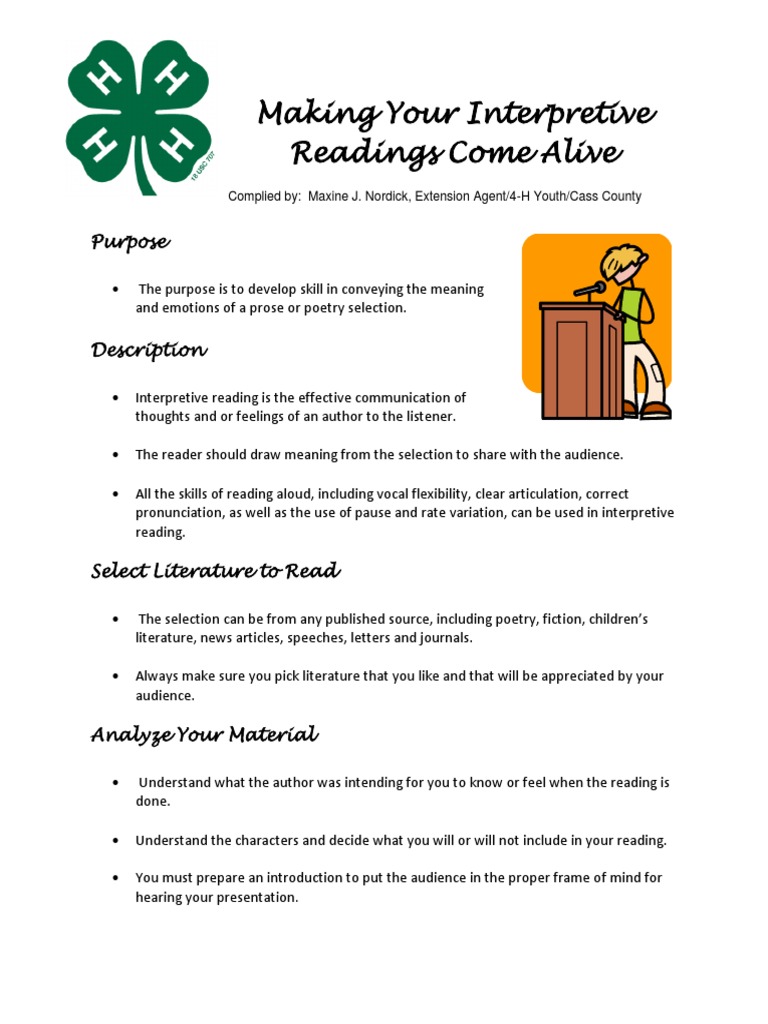 Making Your Interpretive Readings Come Alive | PDF | Speech | Narration
