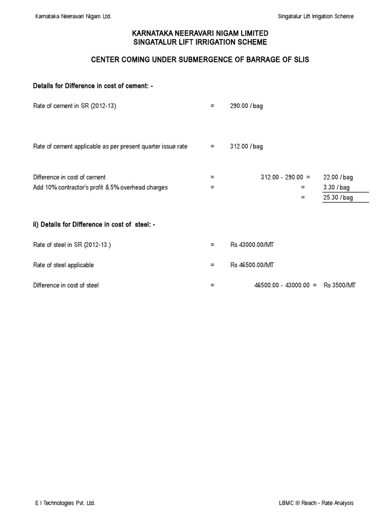 Rate Analysis | PDF | Masonry | Concrete