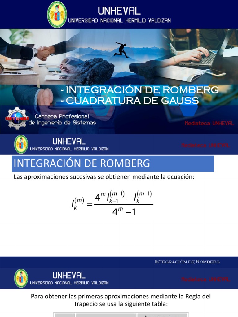 Cuadratura de Gauss y Romberg | PDF | Análisis numérico | Matemáticas Aplicadas