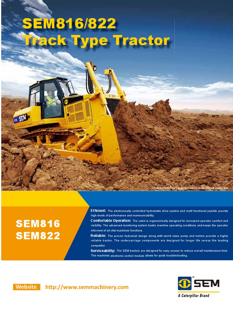 Track Type Tractor SEM 822 | PDF | Tractor | Steering