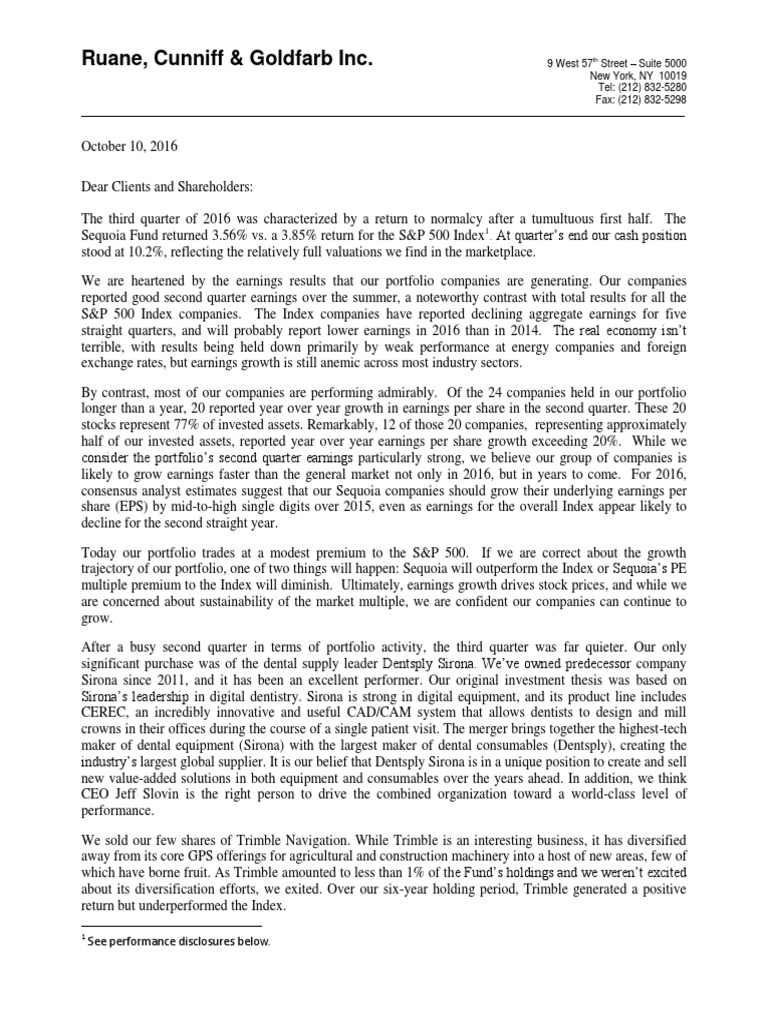 Investor Letter | PDF | Investing | Financial Economics