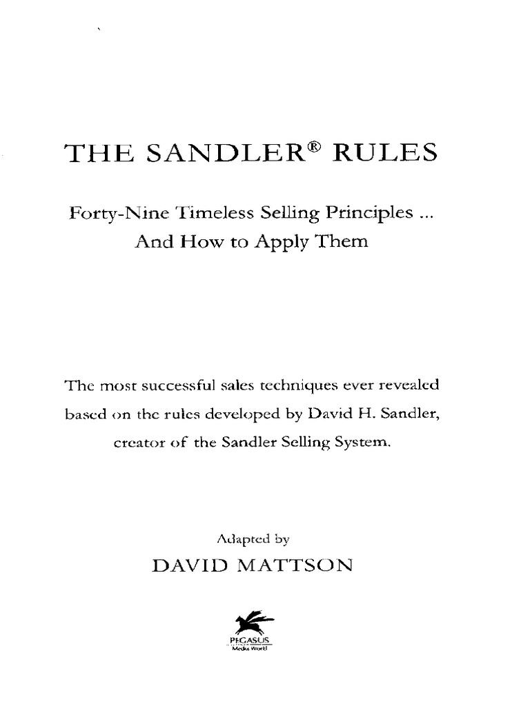 The Sandler Rules Contents | PDF