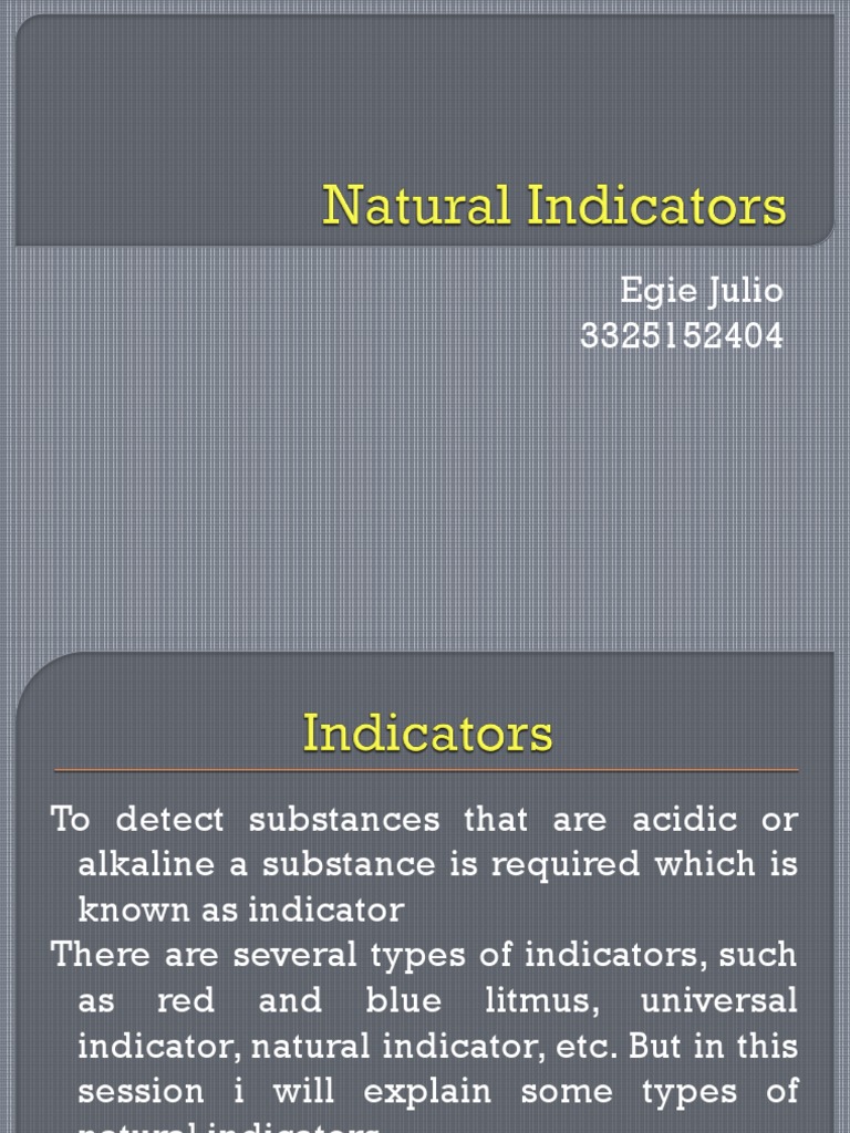 Natural Indicators - English Chems | PDF