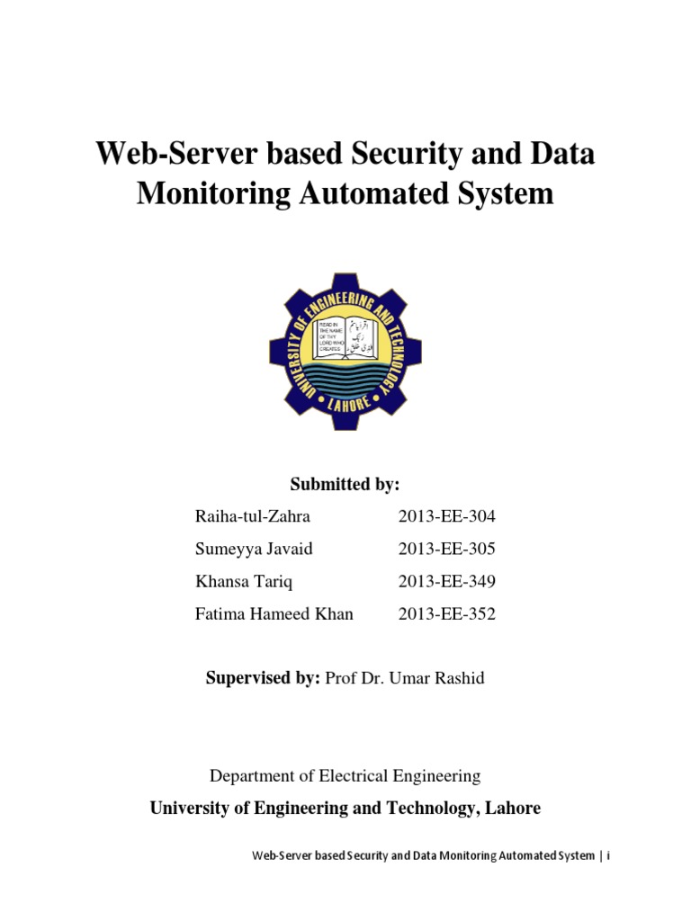 Web-Server based Security and Data Monitoring Automated System | PDF ...