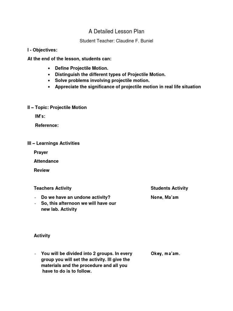 Lessonplan in Physics2lab | PDF | Rotation Around A Fixed Axis | Force