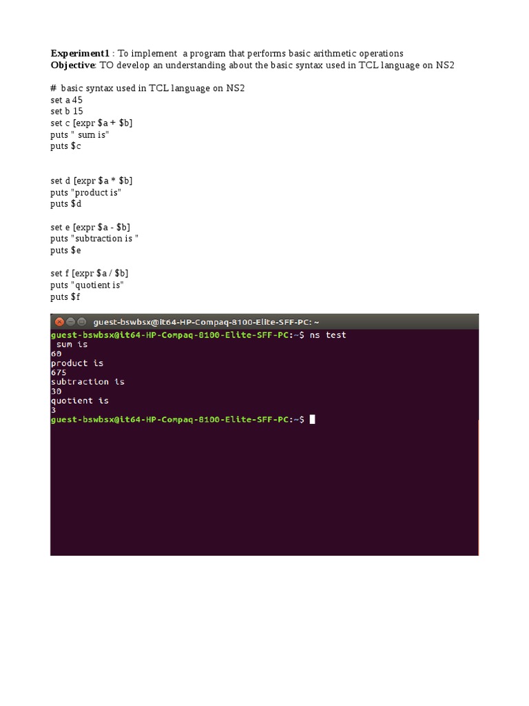 # Basic Syntax Used in TCL Language On NS2 Seta45 Setb15 Set C (Expr $a ...