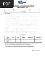 Asset Handover Form PDF | PDF