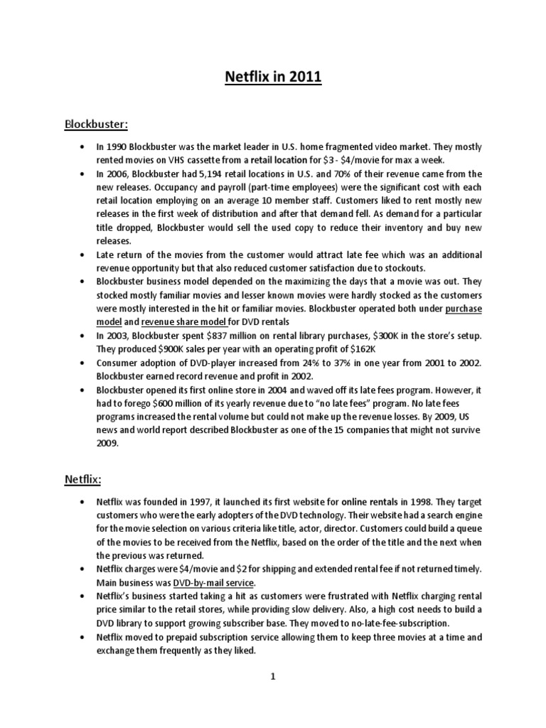Netflix in 2011 Case Analysis | PDF | Netflix | Streaming Media