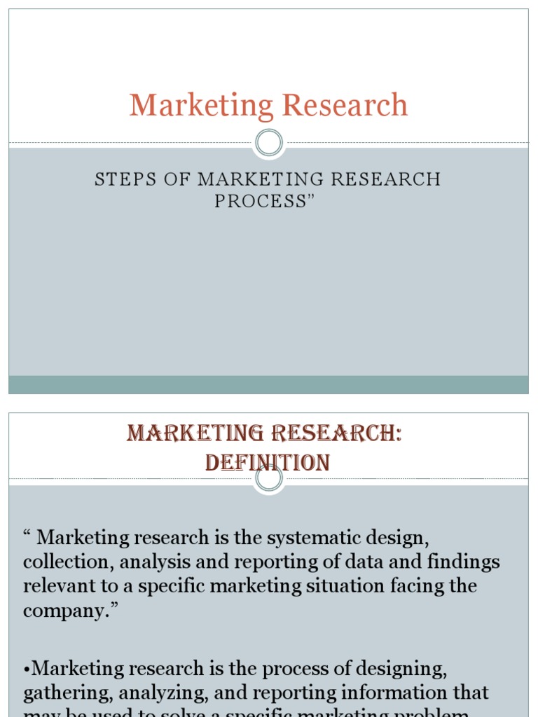 Marketing Research Process | PDF | Marketing Research | Research Design