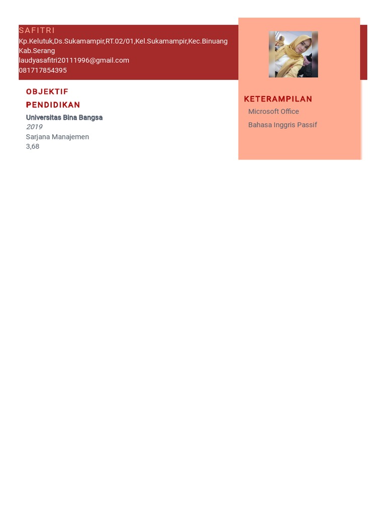 Profil Safitri: Sarjana Manajemen dengan Keterampilan Microsoft Office ...