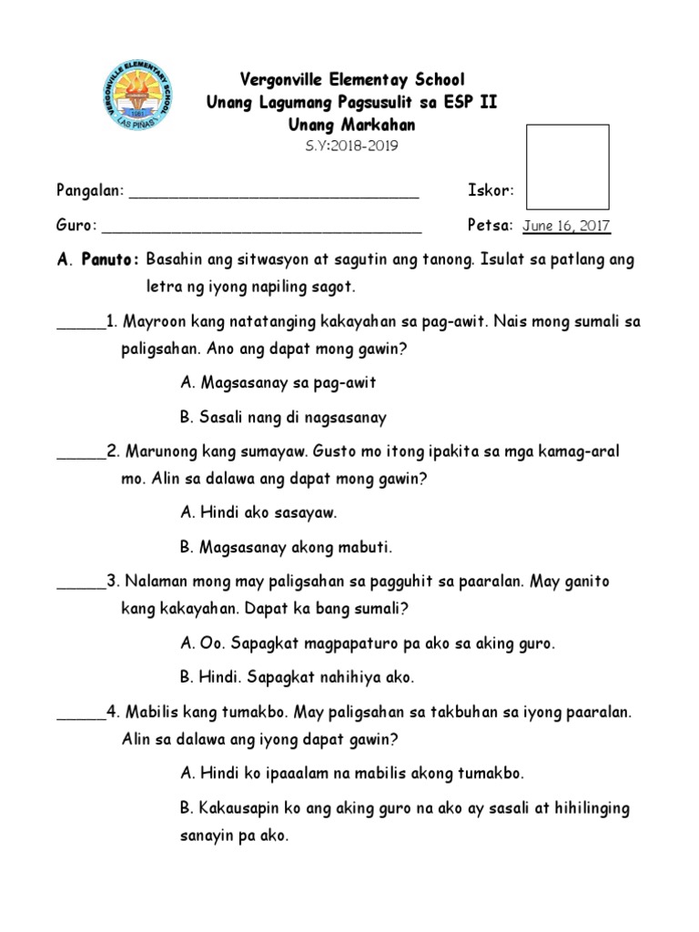 Summative Test Q1-1 | PDF