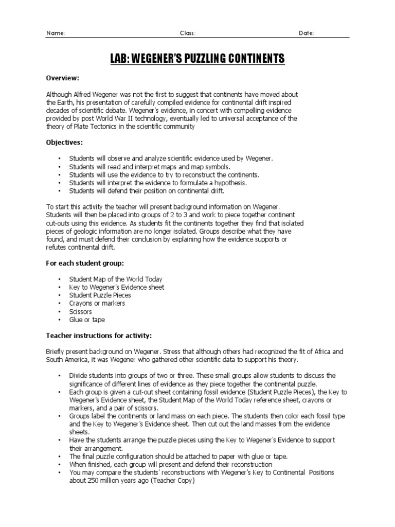 Pangaea Lab Activity 2016 PDF | PDF | Plate Tectonics | Continent