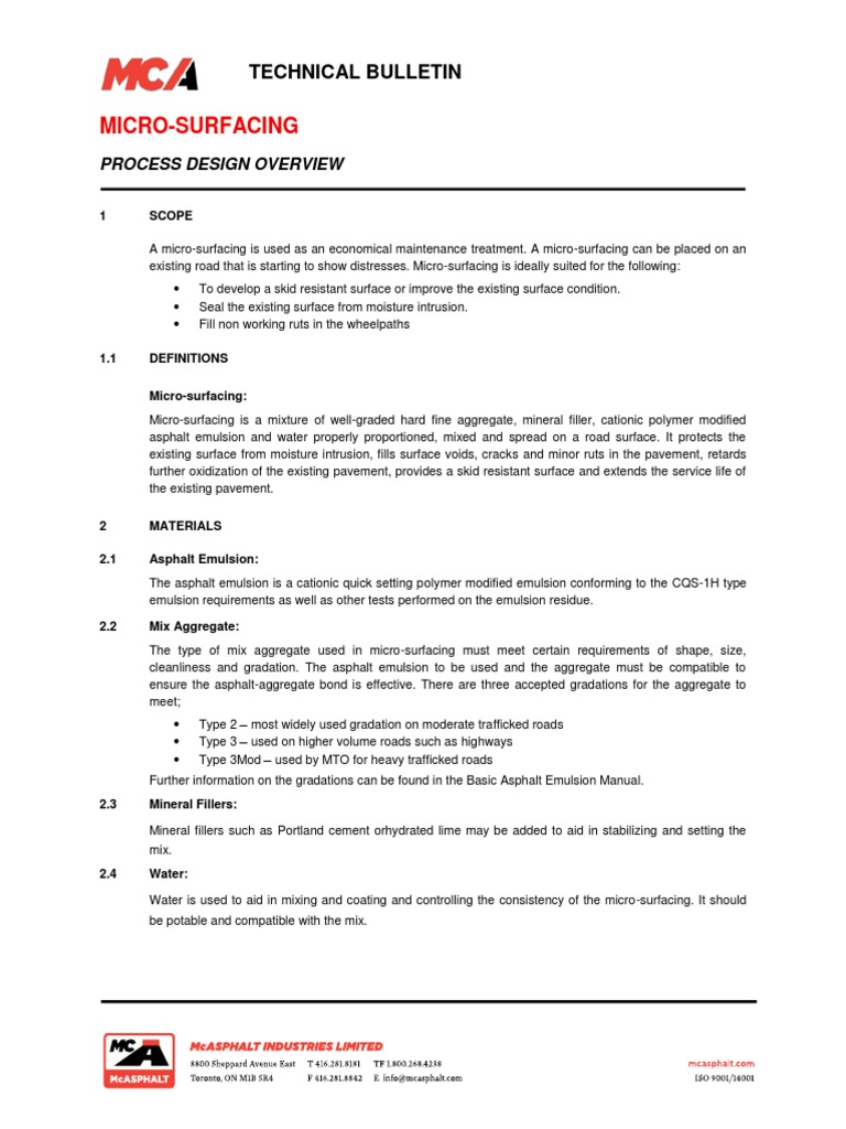 Micro Surfacing Process Design Overview - 0 | PDF | Road Surface | Road