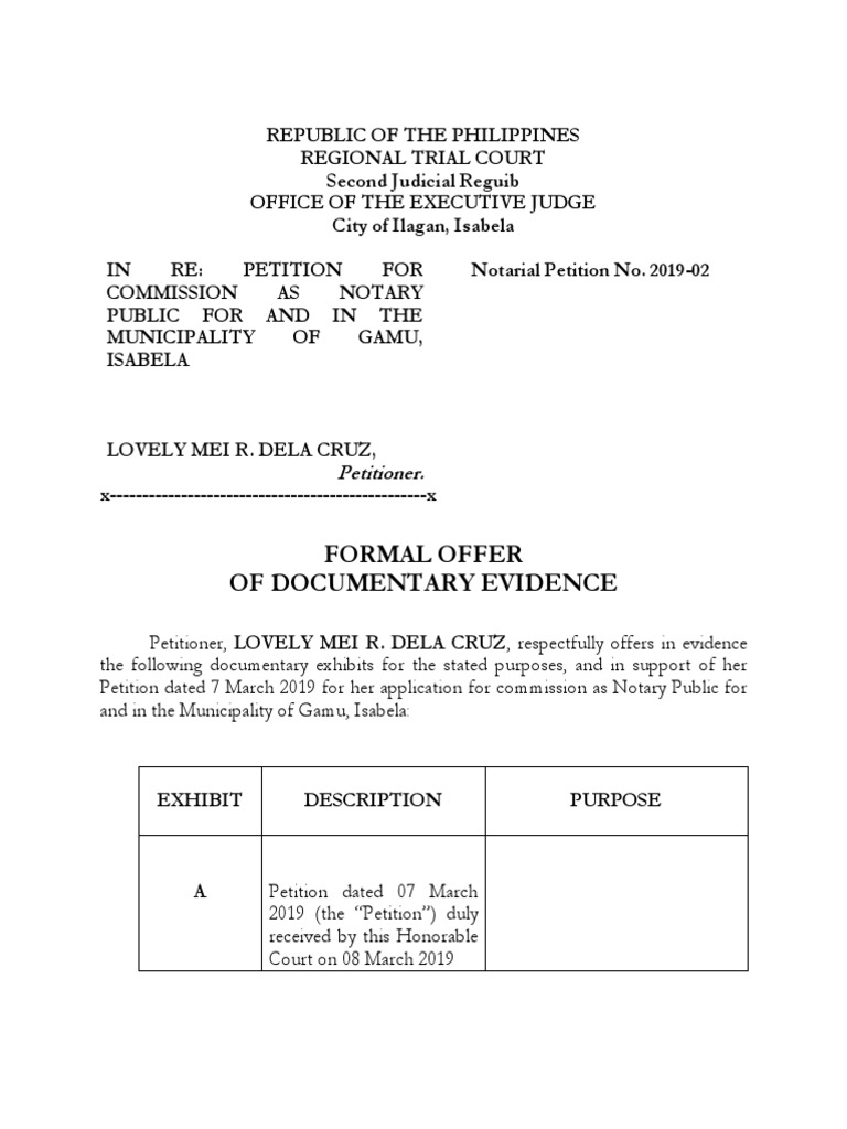 Offer of Evidence | Download Free PDF | Notary Public | Government ...