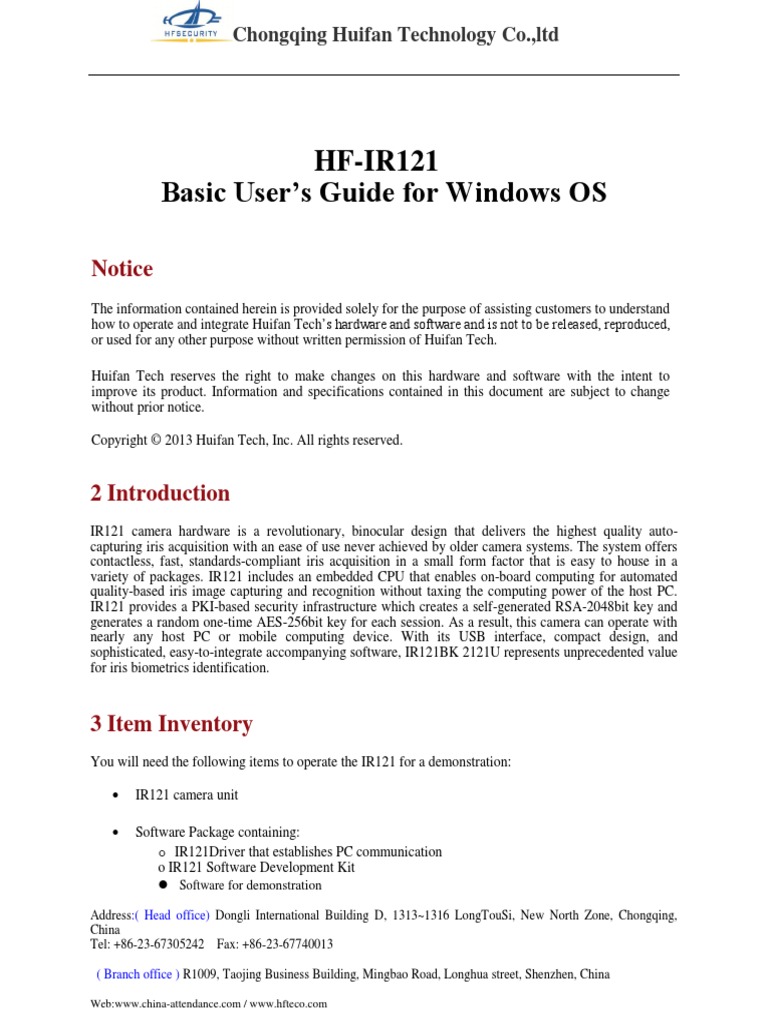 HF-IR121 Basic User's Guide For Windows OS: Notice | PDF | Microsoft Windows | Graphical User ...