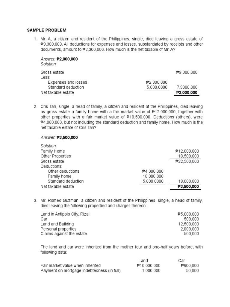 Answer: 2,000,000 Solution:: Sample Problem | PDF | Value Added Tax ...
