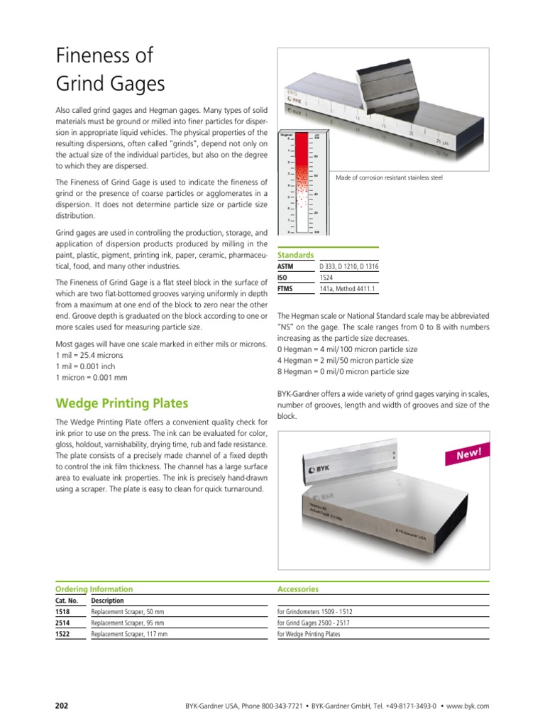 Fineness of Grind Gages Overview | PDF | Industrial Processes | Materials